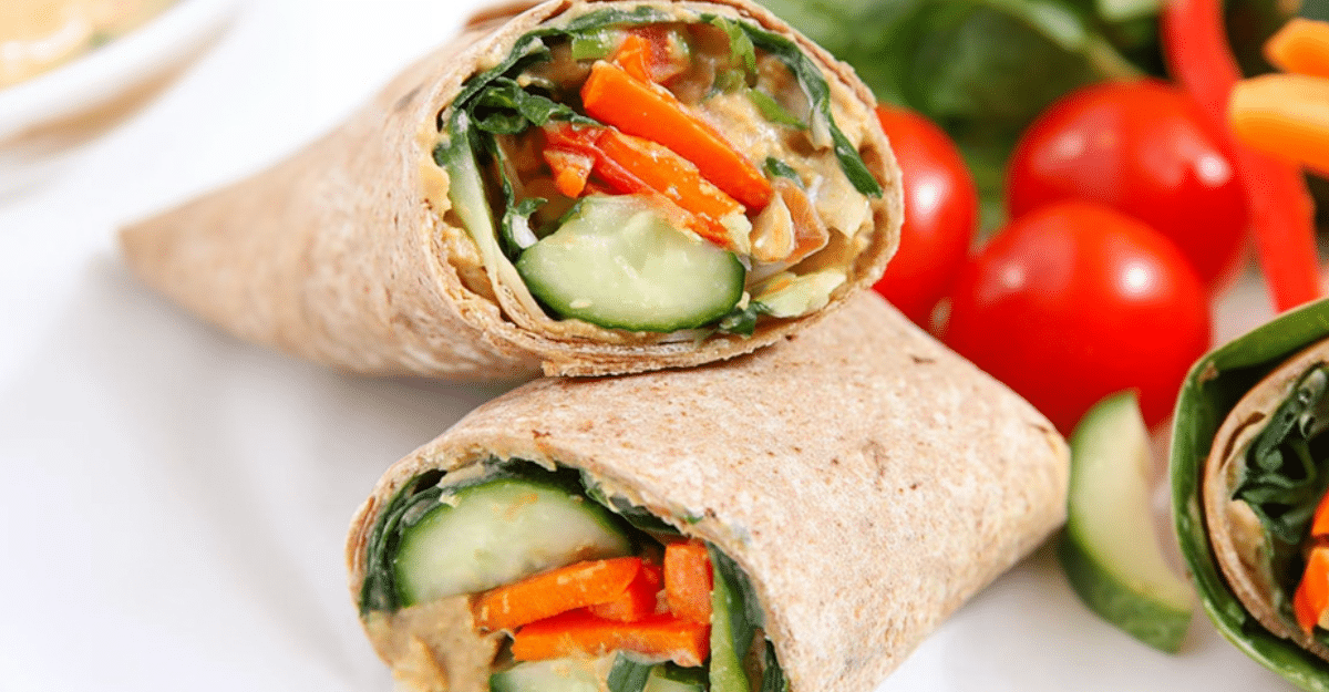 Roasted Veggie Hummus Wraps – 5-Minute Power Lunch Idea